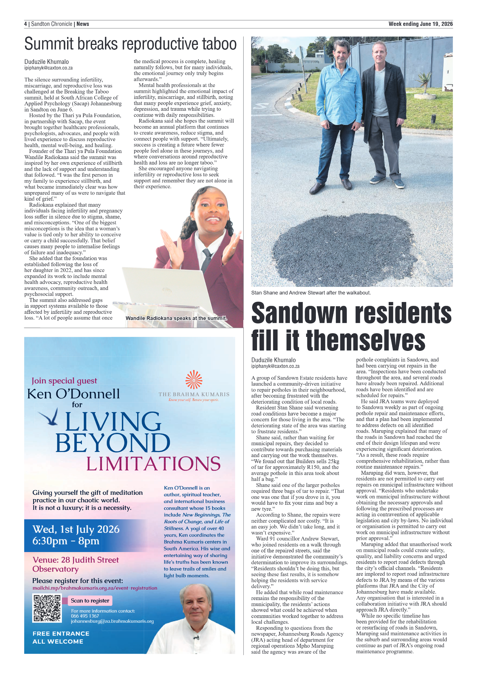 Sandton Chronicle 19 June 2026 | Sandton Chronicle